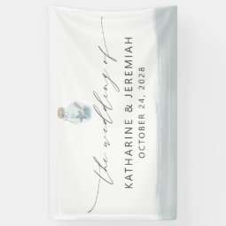 Modern Elegant Nautical Seashell Script Wedding Banner | Zazzle