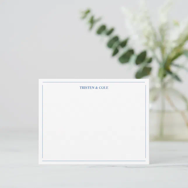 Modern Elegant Navy Blue Note Card | Zazzle