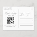 Modern Elegant Navy QR Code Wedding Invitation Postcard | Zazzle