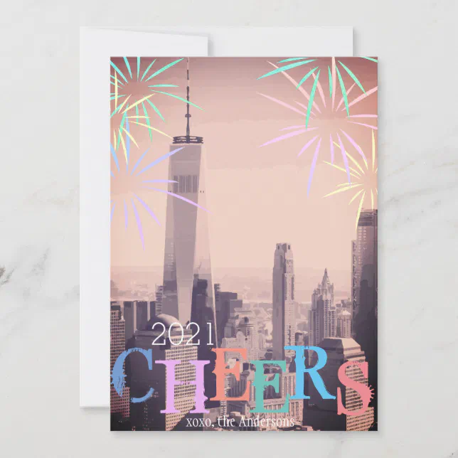 Modern Elegant New York City Skyline Greeting Card | Zazzle