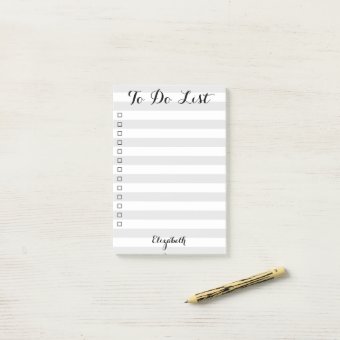 Modern Elegant Personalized Checklist To Do List Post-it Notes | Zazzle
