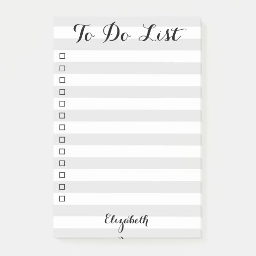 Modern Elegant Personalized Checklist To Do List Post-it Notes | Zazzle