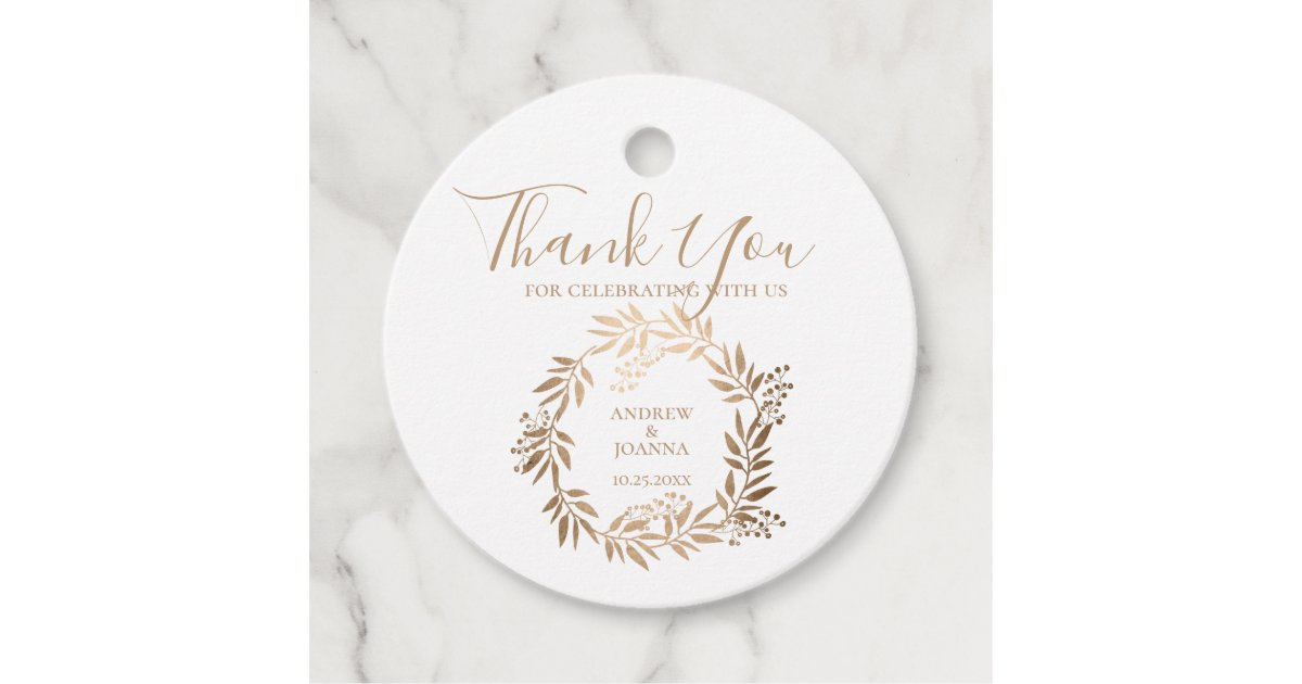 Modern Elegant Personalized Gold Monogram Favor Tags | Zazzle