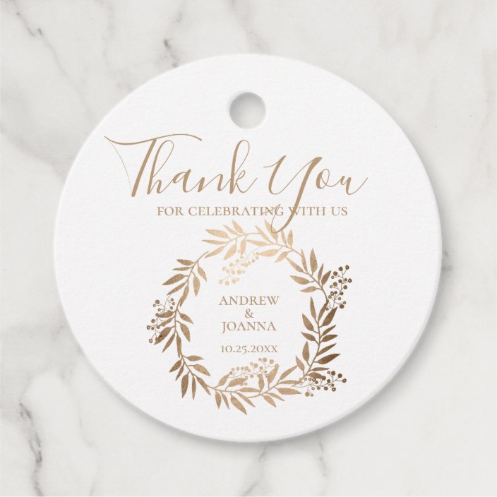 Modern Elegant Personalized Gold Monogram Favor Tags | Zazzle.com