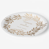 Modern Elegant Personalized Gold Monogram Paper Plates | Zazzle