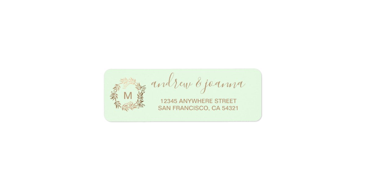 Modern Elegant Personalized Gold Monogram Return Label | Zazzle
