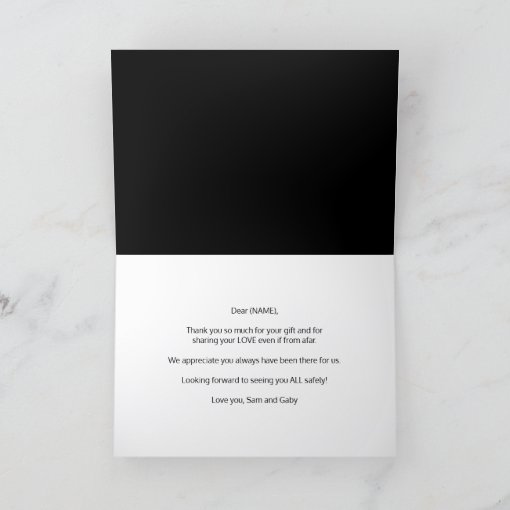 Modern elegant photo collage virtual online party thank you card | Zazzle