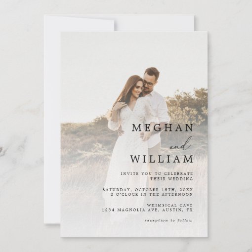 Modern Elegant Photo Wedding Invitation | Zazzle