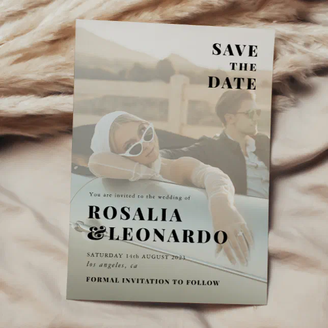 Modern Elegant Photo wedding save the date Invitation | Zazzle