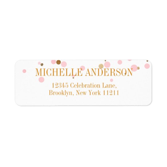 Modern Elegant Pink Gold Glitter Confetti Label | Zazzle.com