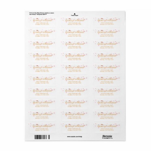 Modern Elegant Pink Gold Glitter Confetti Label | Zazzle