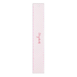 Modern Elegant Pink White Checkered Monogram Girly Ruler | Zazzle