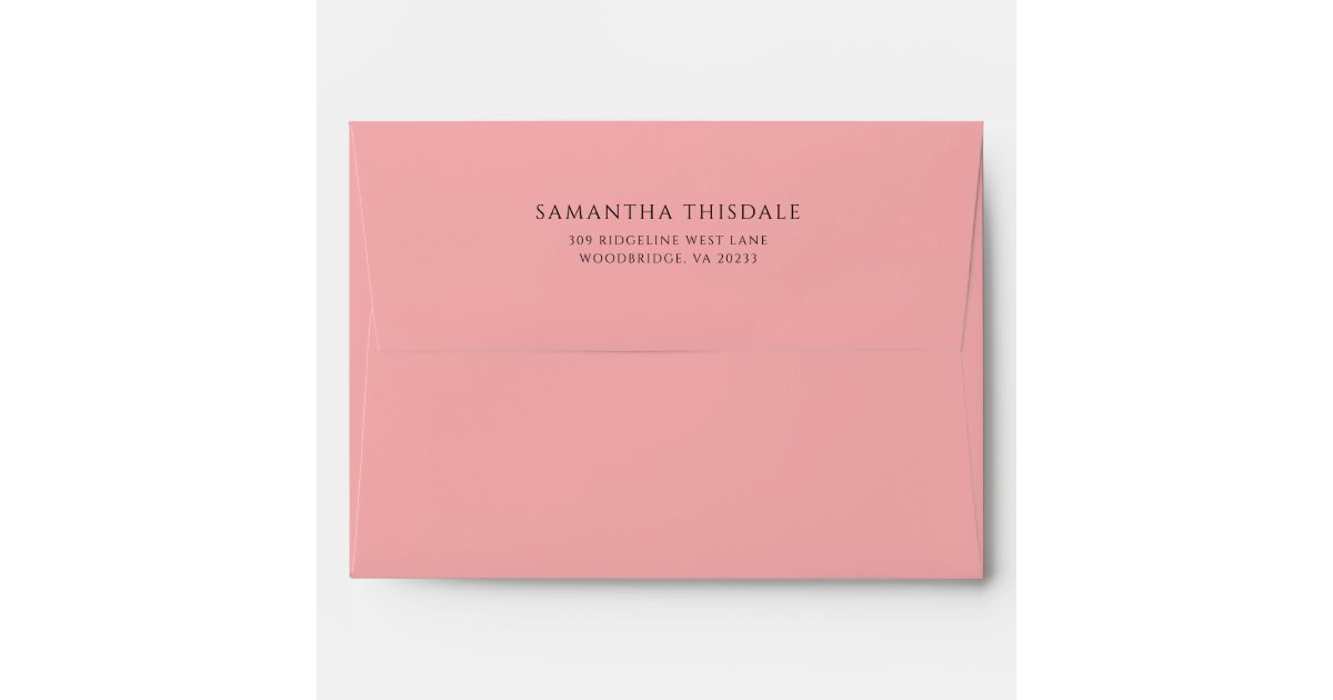 Modern Elegant Plain Return Address Custom Envelope | Zazzle