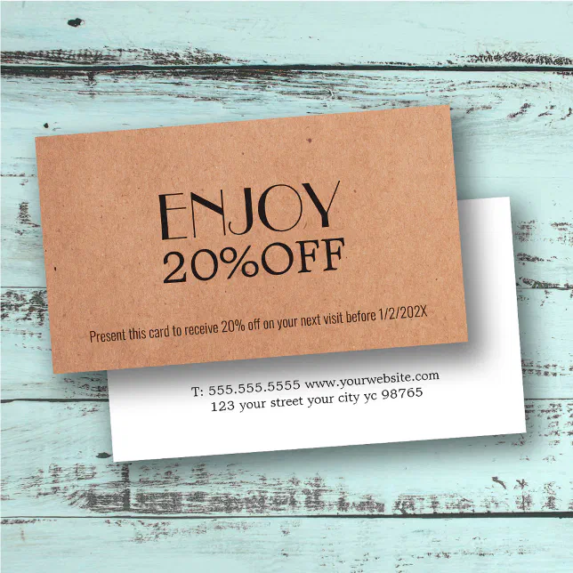 Modern Elegant Printed Kraft Coupon Beauty | Zazzle