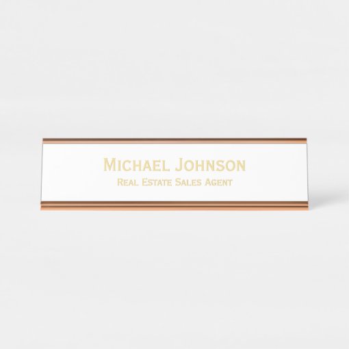 Modern Elegant Professional Business Office Title Desk Name Plate | Zazzle