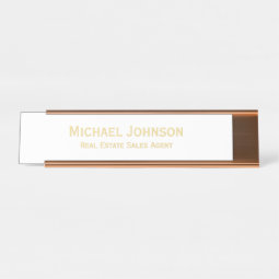 Modern Elegant Professional Business Office Title Desk Name Plate | Zazzle