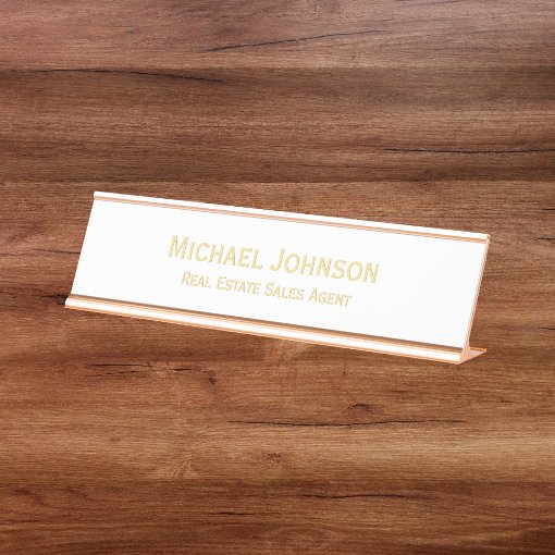 Modern Elegant Professional Business Office Title Desk Name Plate | Zazzle