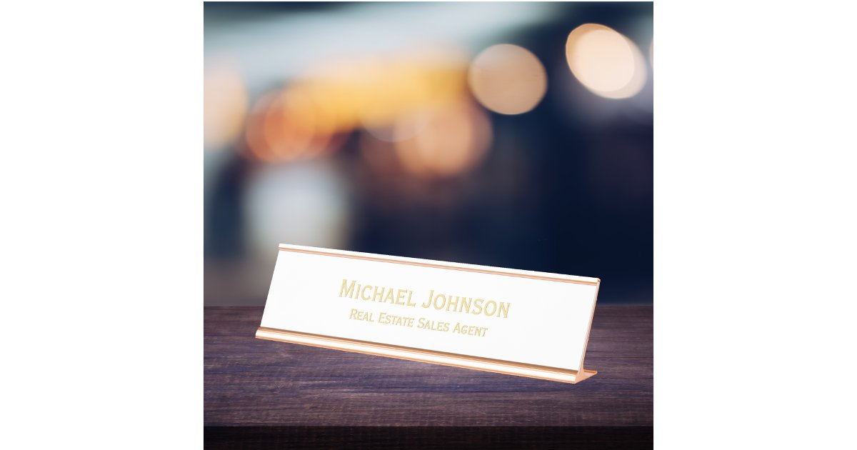 Modern Elegant Professional Business Office Title Desk Name Plate | Zazzle