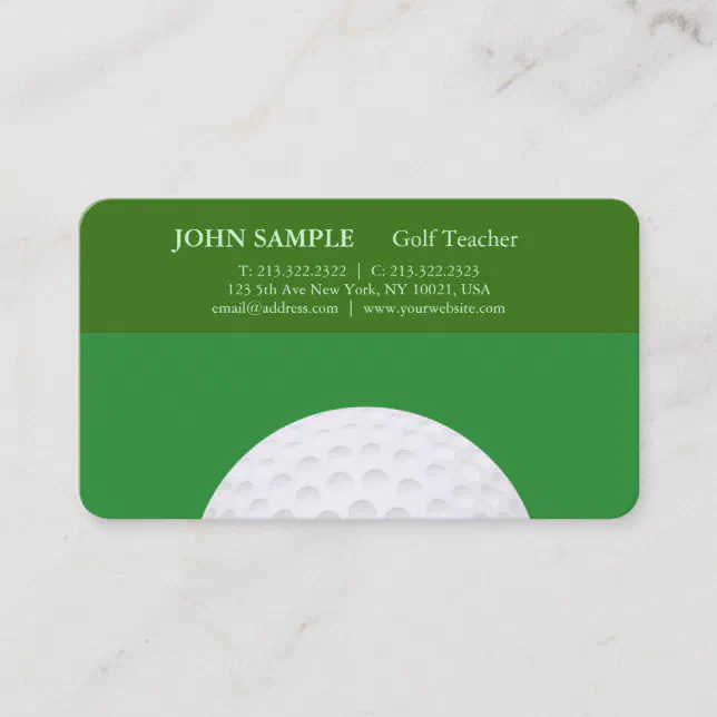 Modern Elegant Professional Design Golf Lessons Business Card | Zazzle