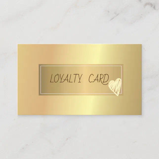 Modern Elegant Professional Frame, Gold Hearts Loyalty Card | Zazzle