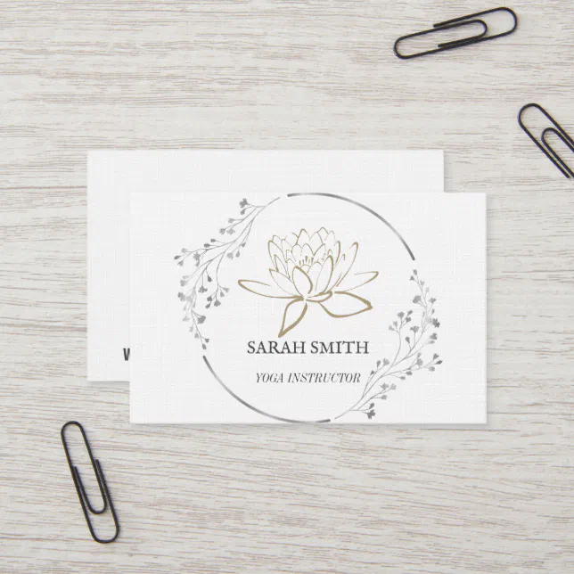 Modern Elegant Professional Lotus Flower Business Card | Zazzle
