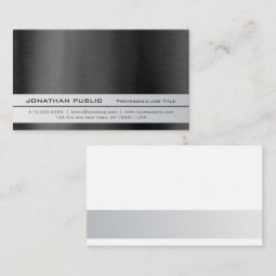 Modern Elegant Professional Silver Simple Plain Business Card | Zazzle