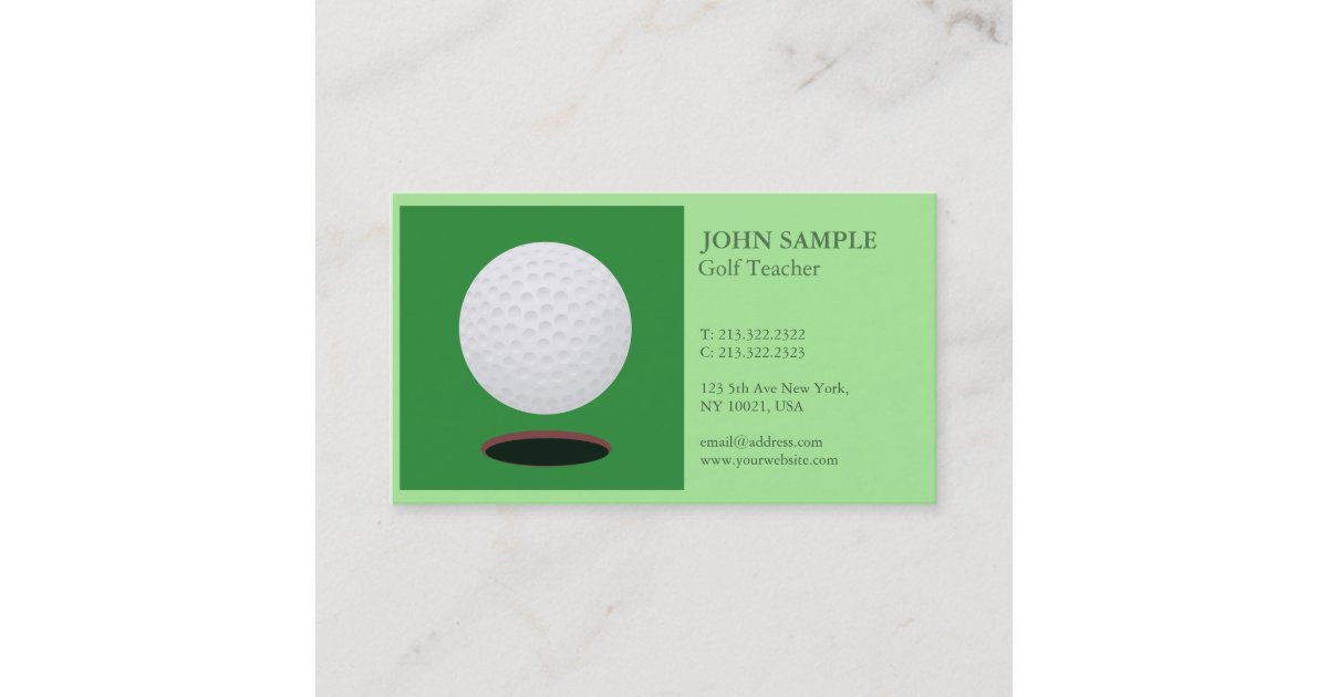 Modern Elegant Professional Simple Design Golf Business Card | Zazzle