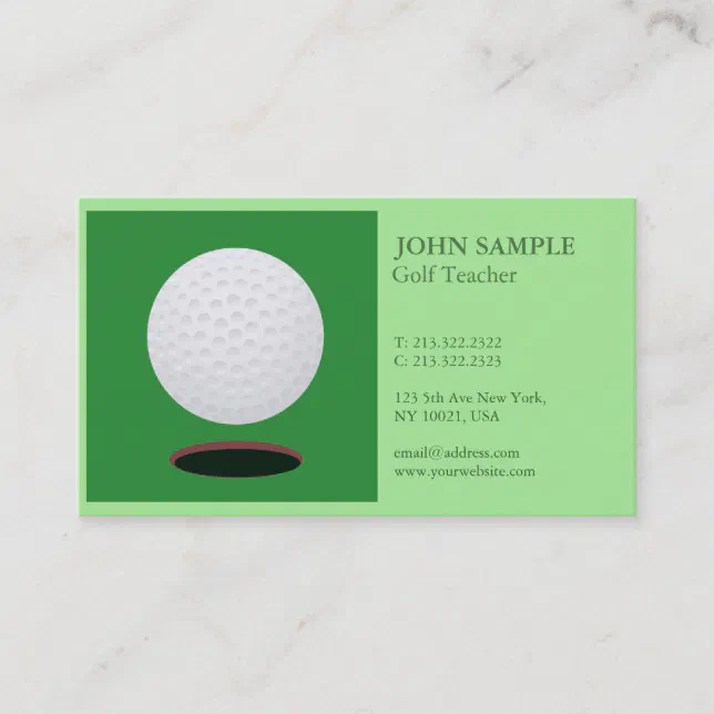 Modern Elegant Professional Simple Design Golf Business Card | Zazzle