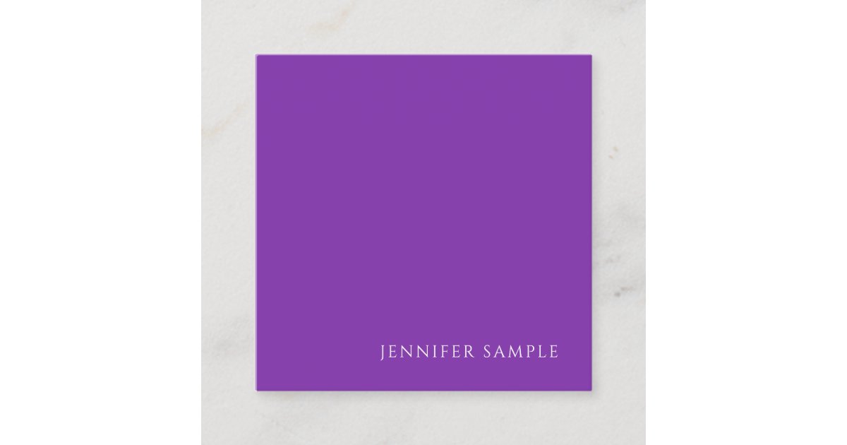 Modern Elegant Purple Color Template Professional Square Business Card ...
