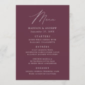 Modern Elegant Purple Wedding Menu | Zazzle