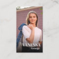 Modern Elegant QR Code Custom Photo Professional Business Card | Zazzle
