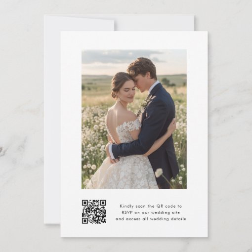 Modern Elegant QR Code Photo Wedding Invitation | Zazzle