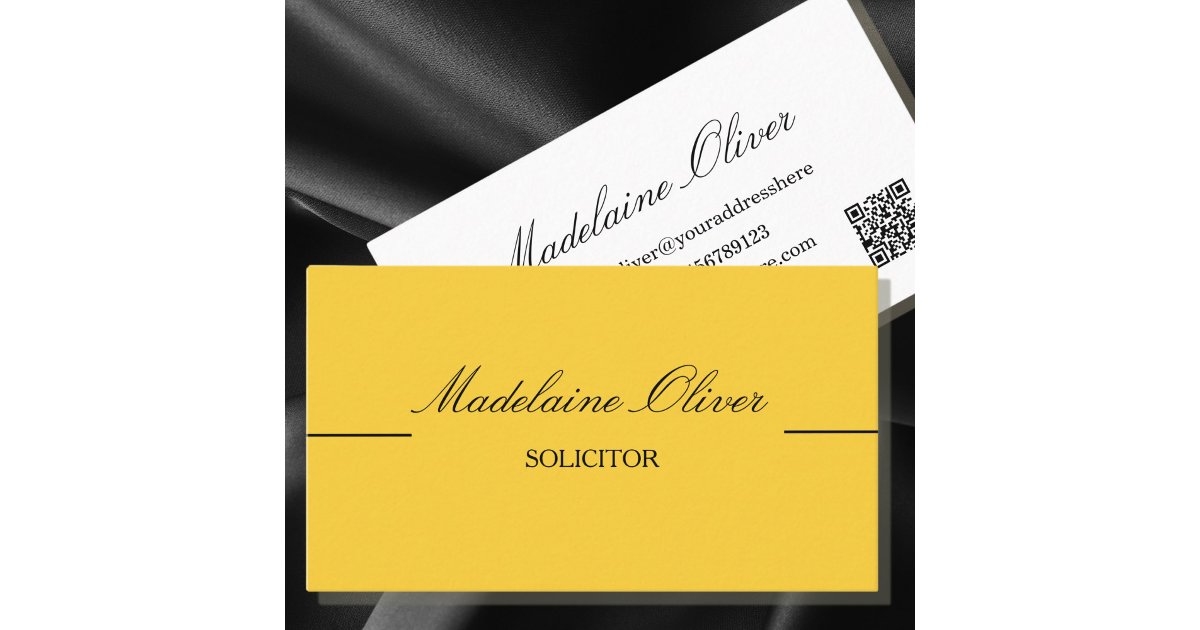 Modern Elegant QR Code Solicitor Professional Business Card | Zazzle