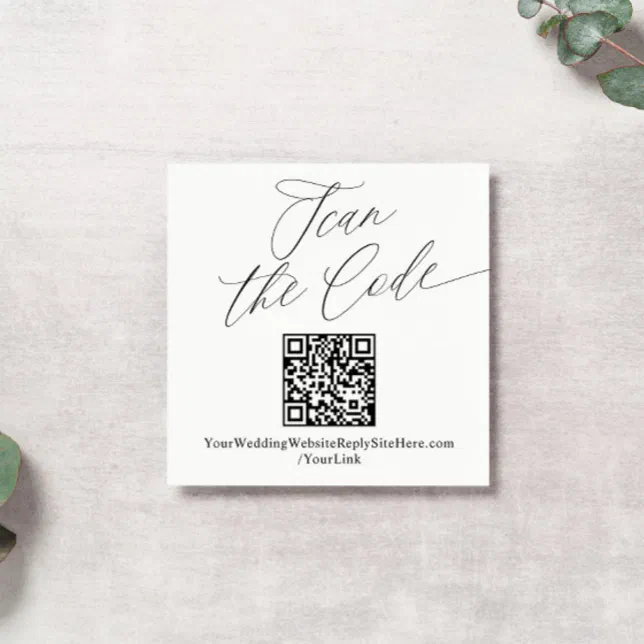Modern Elegant QR Code Wedding Website Enclosure C | Zazzle