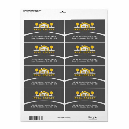 Modern Elegant Real Estate Address Label | Zazzle