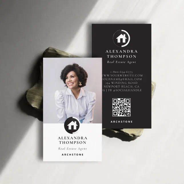 Modern Elegant Real Estate Property Manager Photo Business Card | Zazzle
