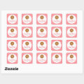 Modern Elegant Red Pizza Party Birthday Party Square Sticker | Zazzle