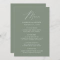 Modern Elegant Sage Green Wedding Menu | Zazzle