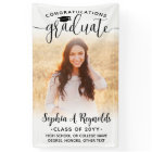 Modern Elegant Script 1 Photo Vertical Graduation Banner | Zazzle