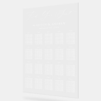 Modern Elegant Script 20 Table Seating Chart | Zazzle