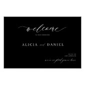 Modern elegant script black wedding welcome sign | Zazzle