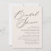 Modern Elegant Script Cream Bridal Shower Invitation | Zazzle