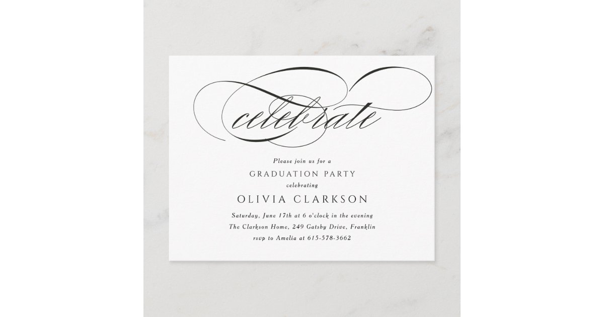 Modern Elegant Script Graduation Party Enclosure Card | Zazzle