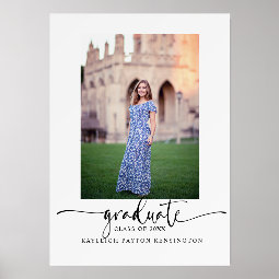Modern Elegant Script Graduation Photo Holder | Zazzle