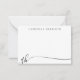 Modern Elegant Script Monogram Initials Black Note Card | Zazzle