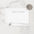 Modern Elegant Script Monogram Initials Black Note Card | Zazzle