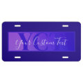 Modern Elegant Script Name & Monogram Ombre Purple License Plate | Zazzle