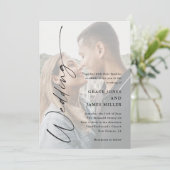 Modern Elegant Script Photo Wedding Invitation | Zazzle