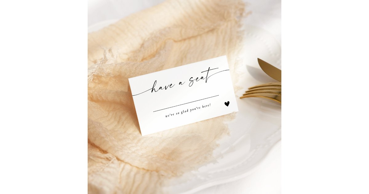 Modern Elegant Script Place Card | Zazzle