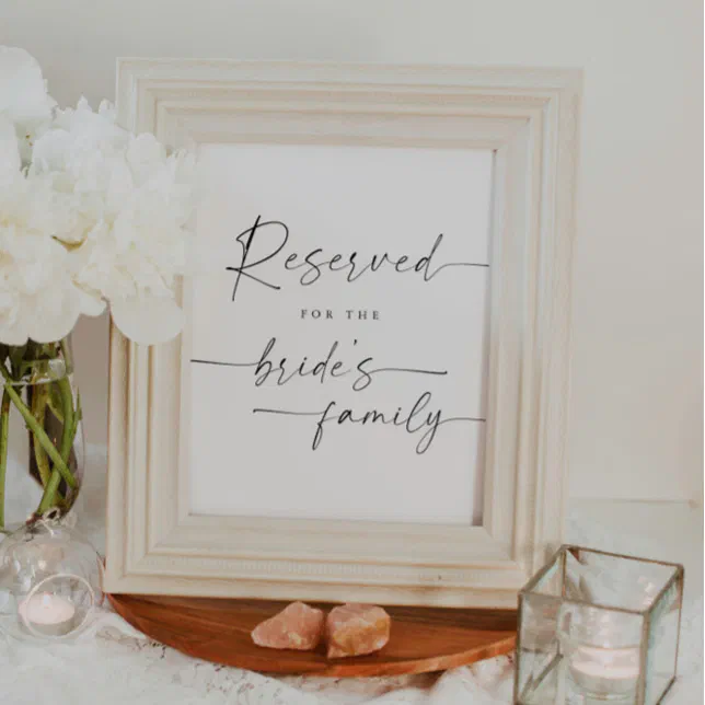 Modern Elegant Script Reserved For Wedding Sign | Zazzle